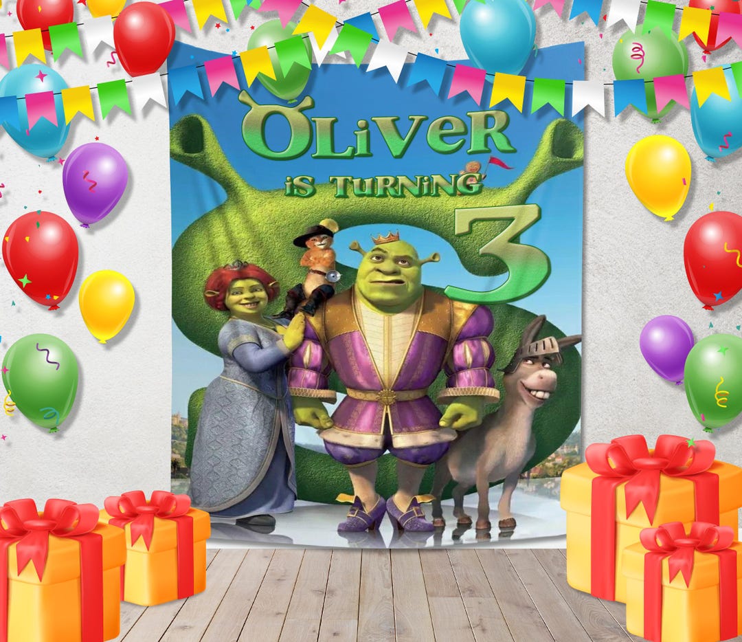 Disney Shrek Birthday Party, Shrek Party Banner, Shrek Birthday ...