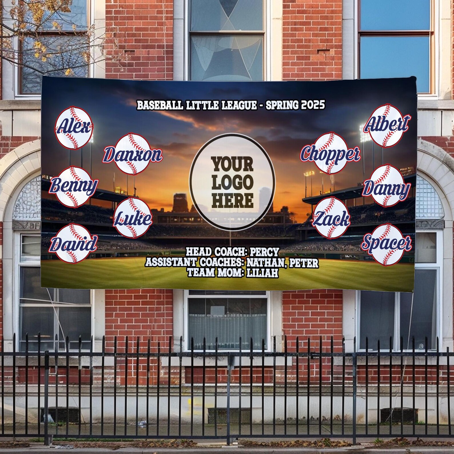 Custom Baseball Softball Team Banner With Grommets, Personalized Sports ...