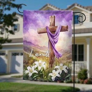 Purple Lent Flag, Lenten Season Garden Flag/banner, Catholic Lenten ...