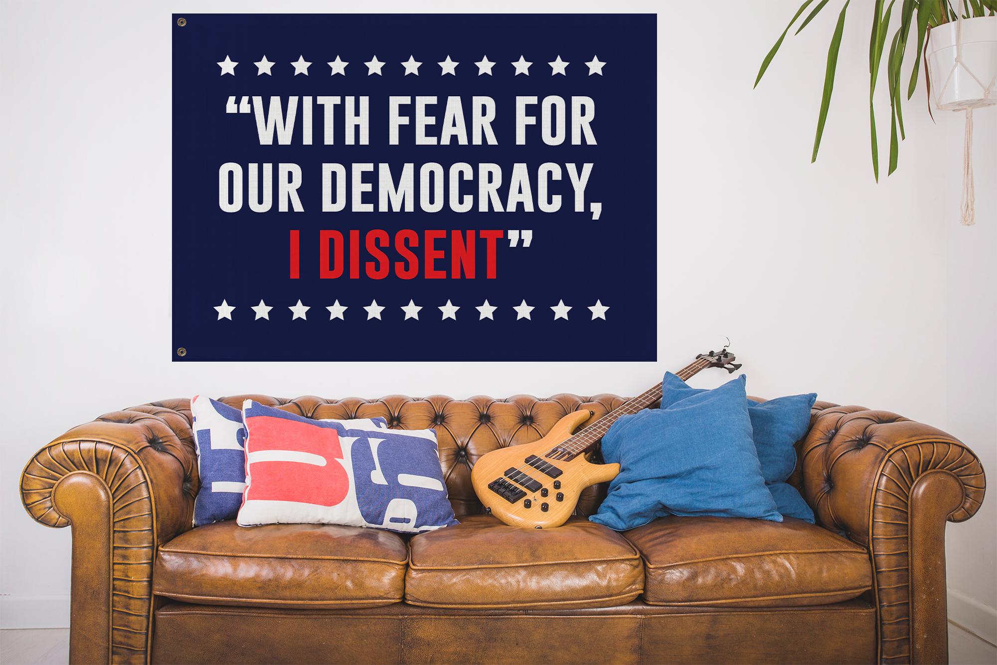 Democracy Flag, With Fear for Our Democracy I Dissent Flag,justice ...