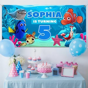 Finding Nemo Birthday Backdrop, Finding Nemo Birthday Party, Finding ...
