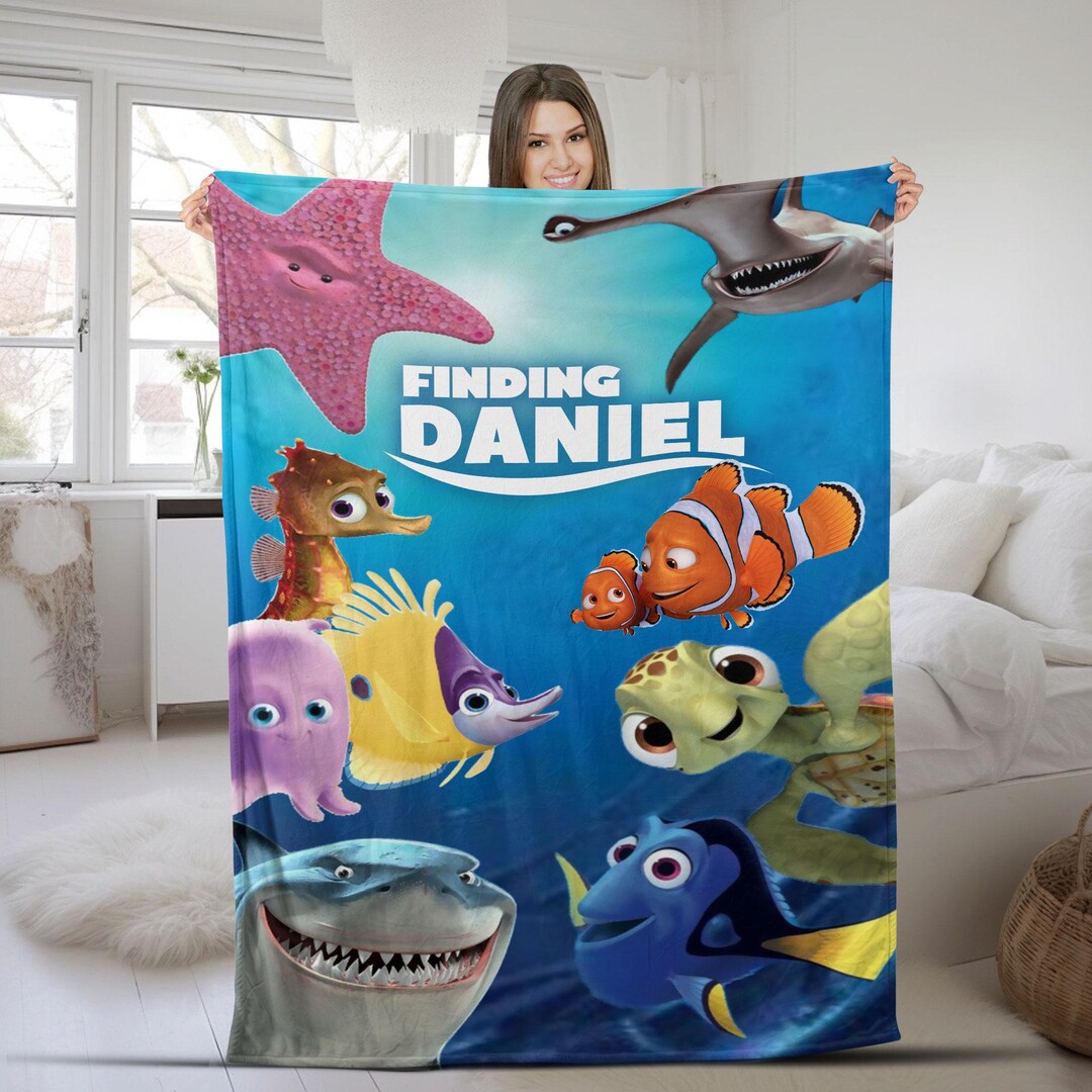 Personalized Watercolor Disney Finding Nemo Blanket, Custom Name Pixar ...