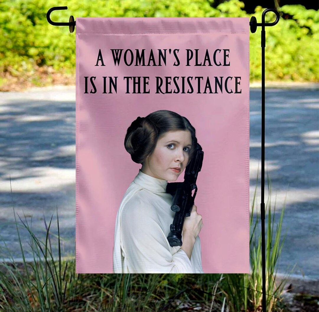 Princess Leia Resistance Garden Flag, Protest Flag, Feminism, Black ...