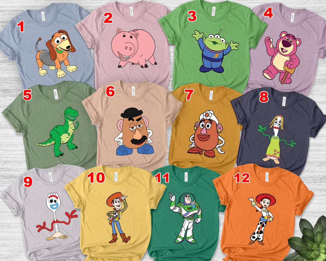 Toy Story Characters Shirt, Toy Story Inspired Shirts Halloween Cosplay ...