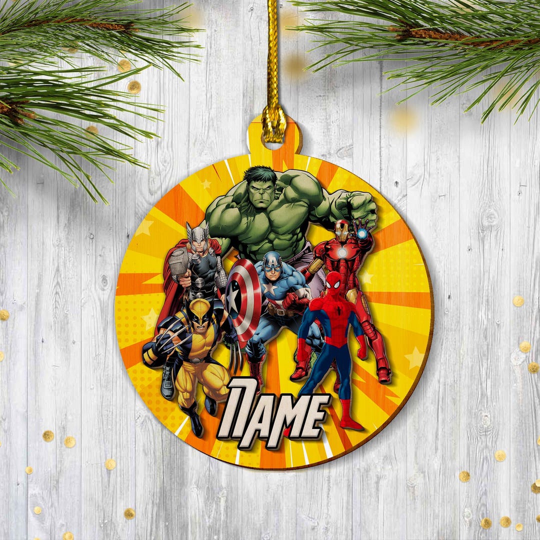 Custom Superheroes Wood 2 Layer Christmas Ornament, Marvel Avengers ...