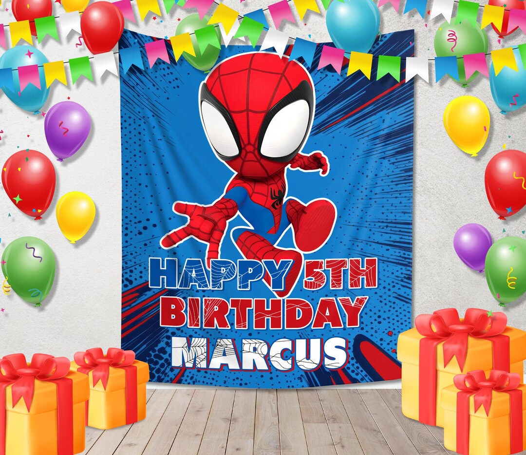 Spidey and His Amazing Friends Backdrop Birthday, Spiderman Banner ...