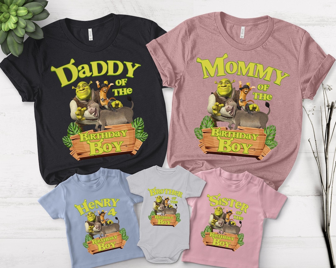 Disney Shrek Family Birthday Shirt, Donkey Funny Birthday Shirt, Family ...