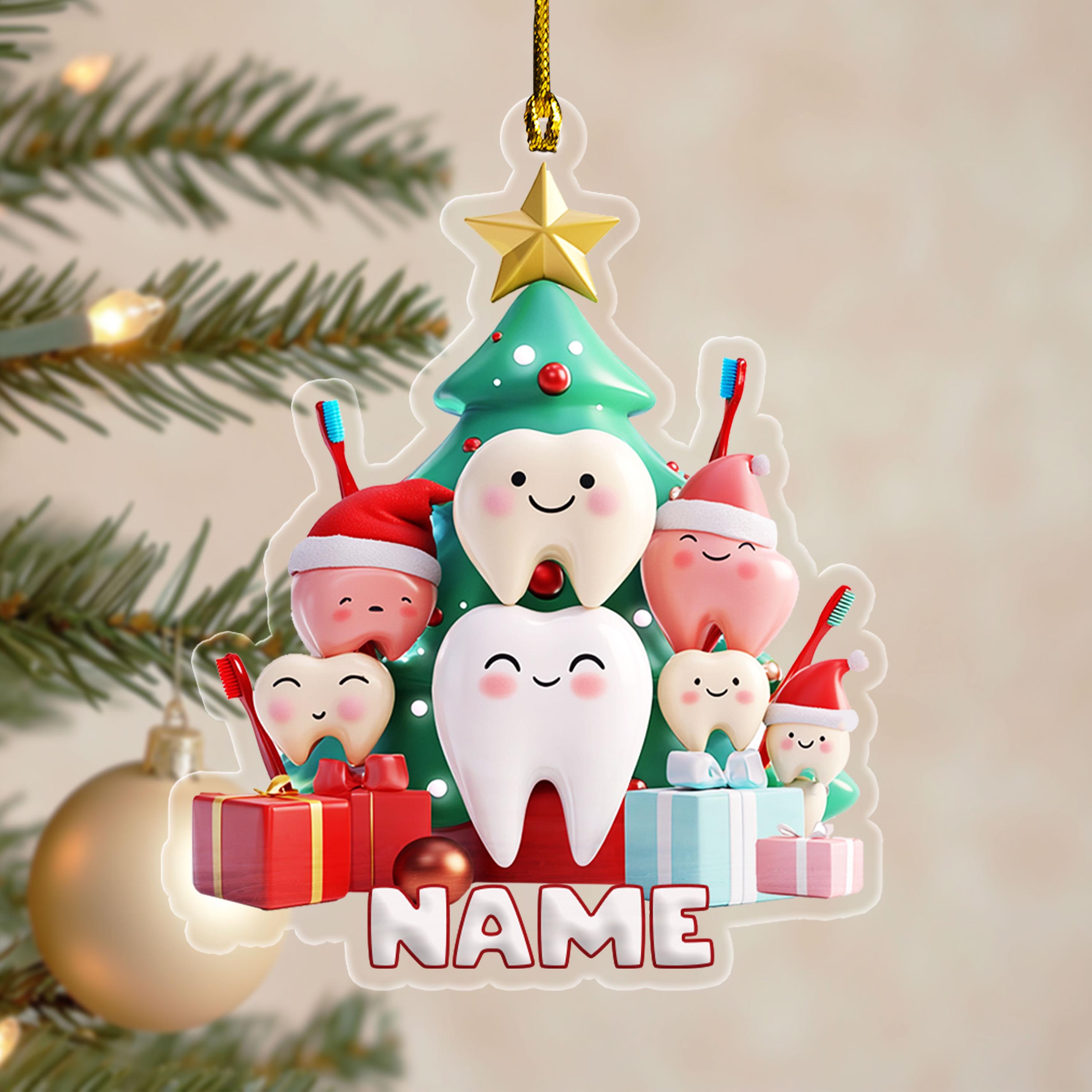 Personalized Dentistry Tooth Christmas Ornament 2D Acrylic, Christmas ...