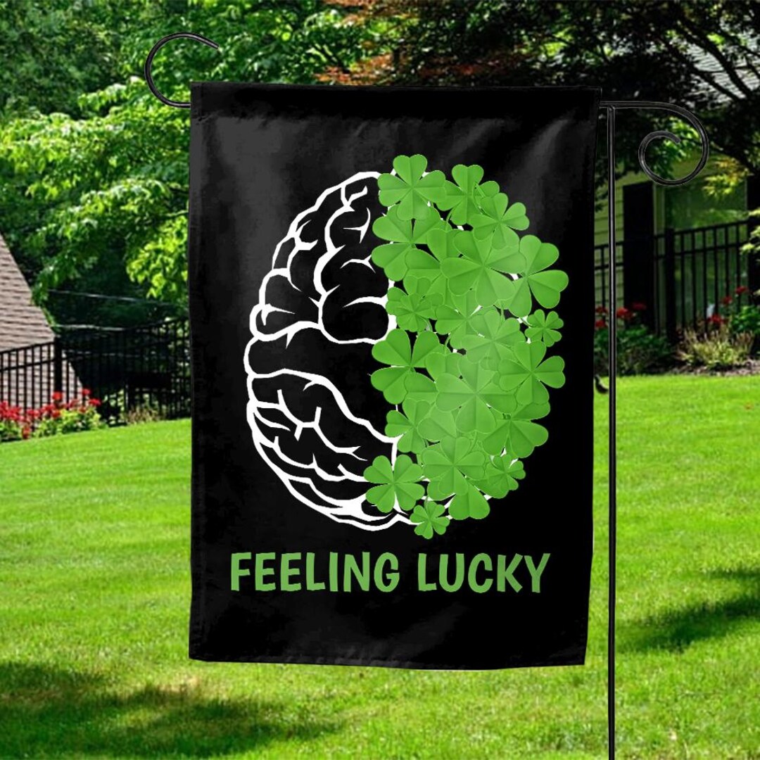 Feeling Lucky Garden Flag, Brain Shamrock Design, St. Patrick's Day ...