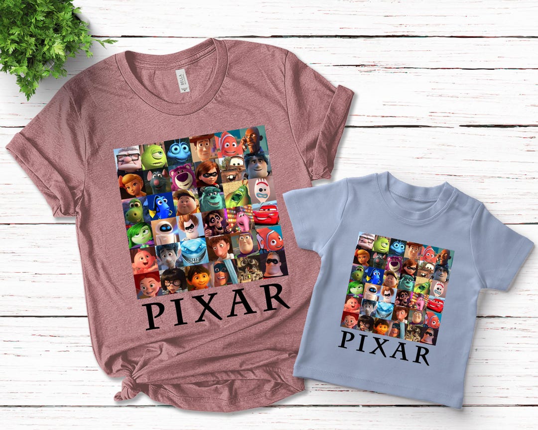 Disney Pixar Shirt, Disney Pixar Movie All Characters T-shirt ...