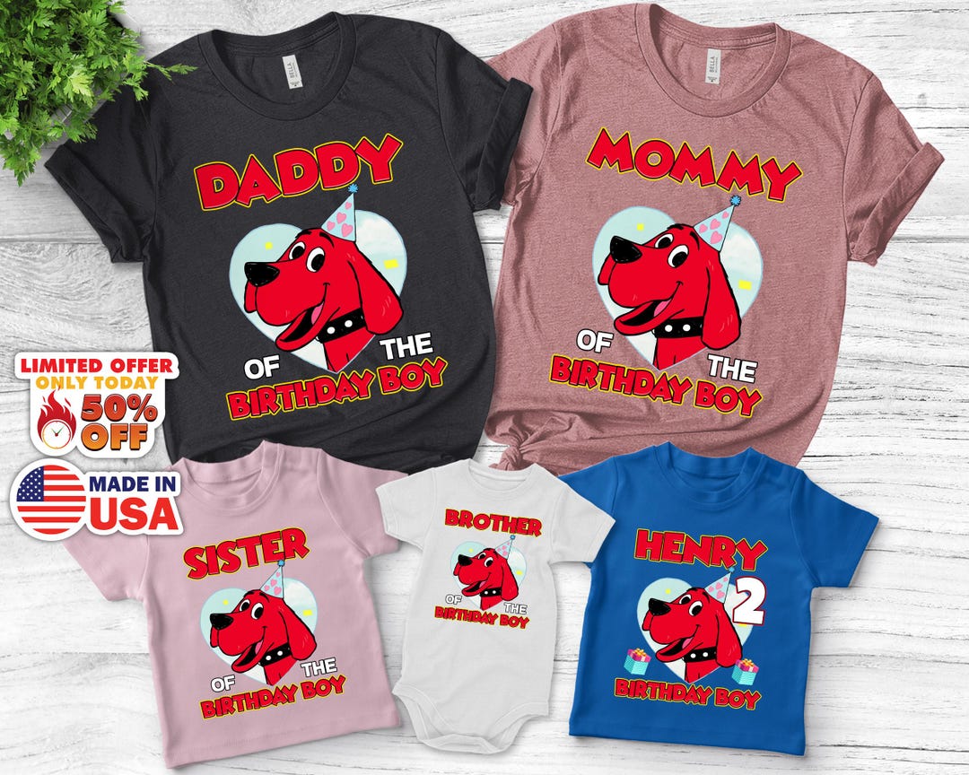 Clifford the Big Red Dog Shirt, Personalized Clifford Dog Family ...