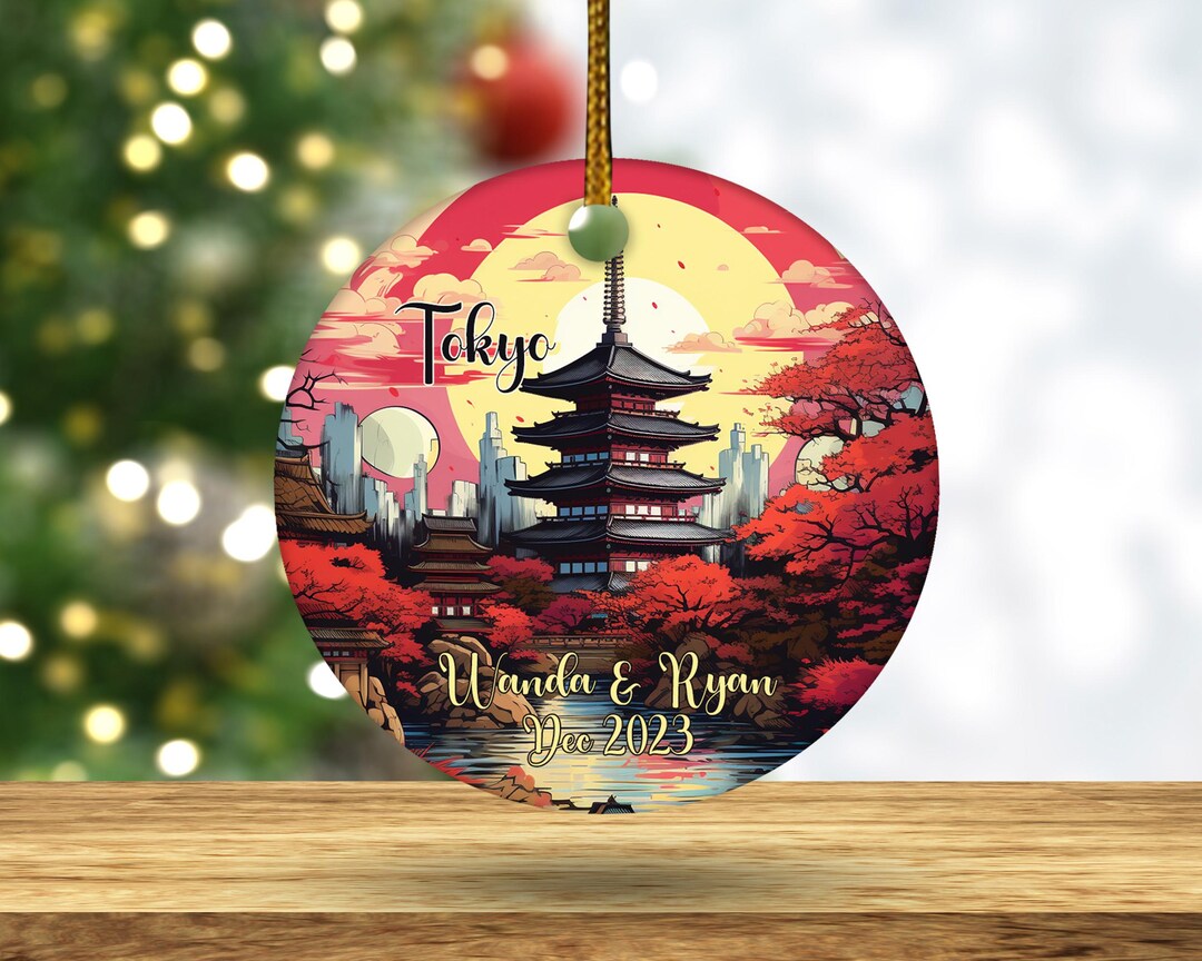 Tokyo Japan Ornament,personalized Christmas Couples Bauble, Travel ...