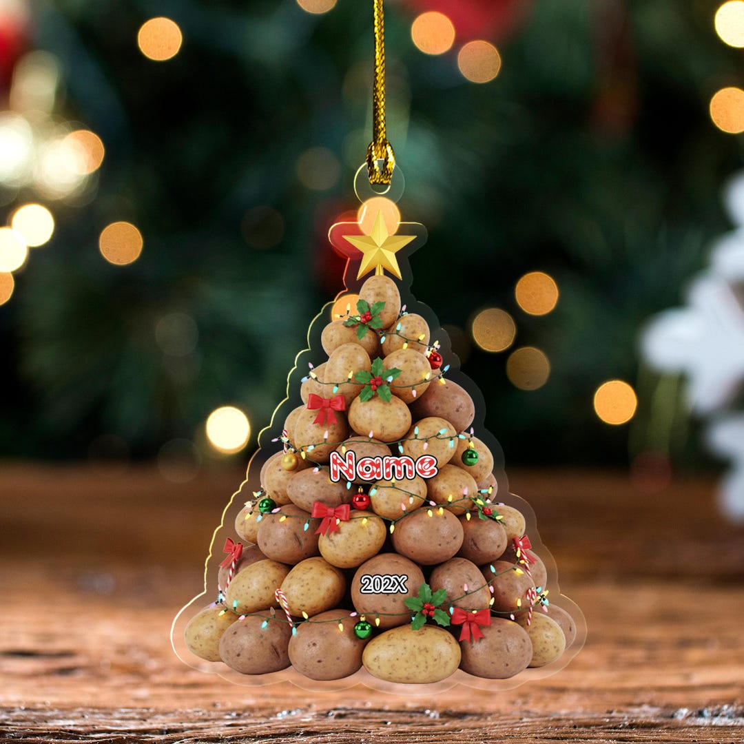 Personalized Potato Christmas Tree FLAT Ornament, Potatoes Ornament ...
