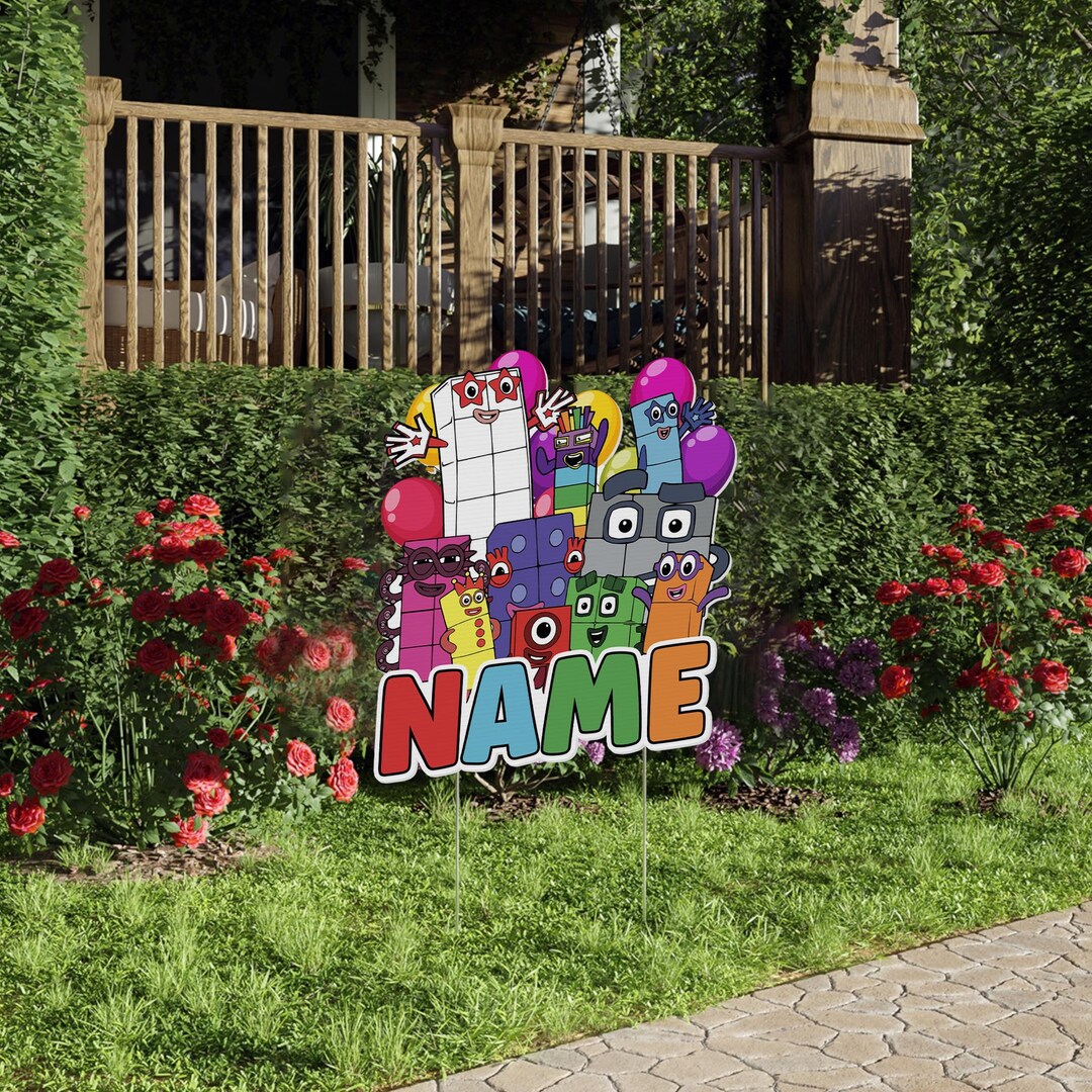 Numberblock Standee Birthday Sign, Numberblocks Themed Yard Decor, Kids ...