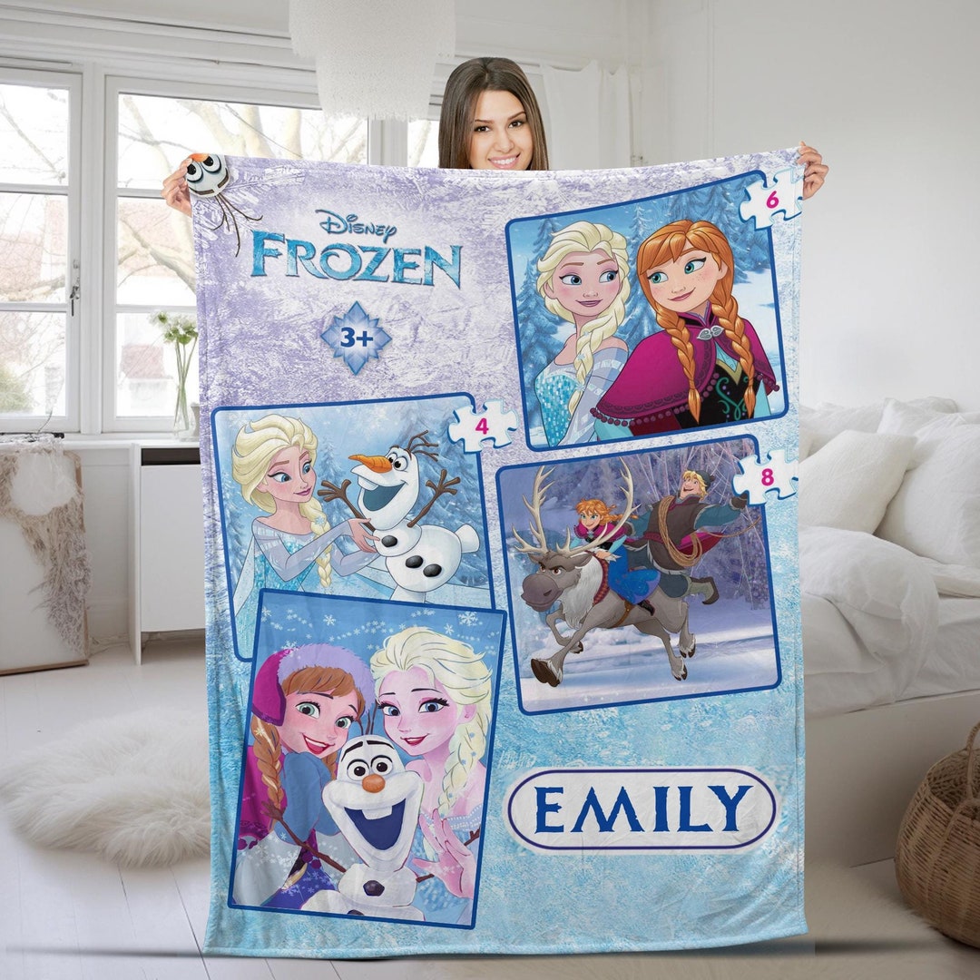 Disney Frozen Blanket, Custom Name Disney Blanket, Princess Elsa ...