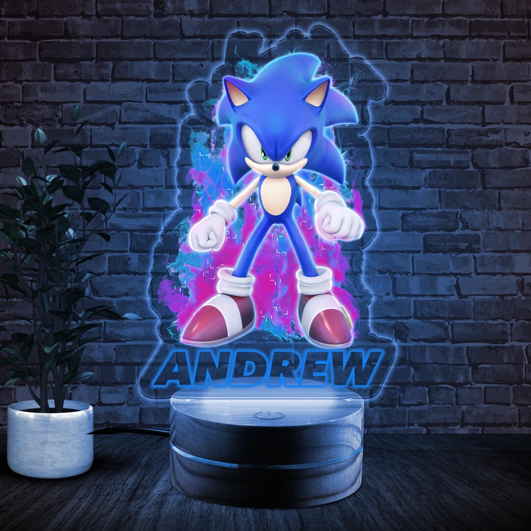 Personalized Sonic Hedgehog LED Night Light, LED Lamp, Personalized ...