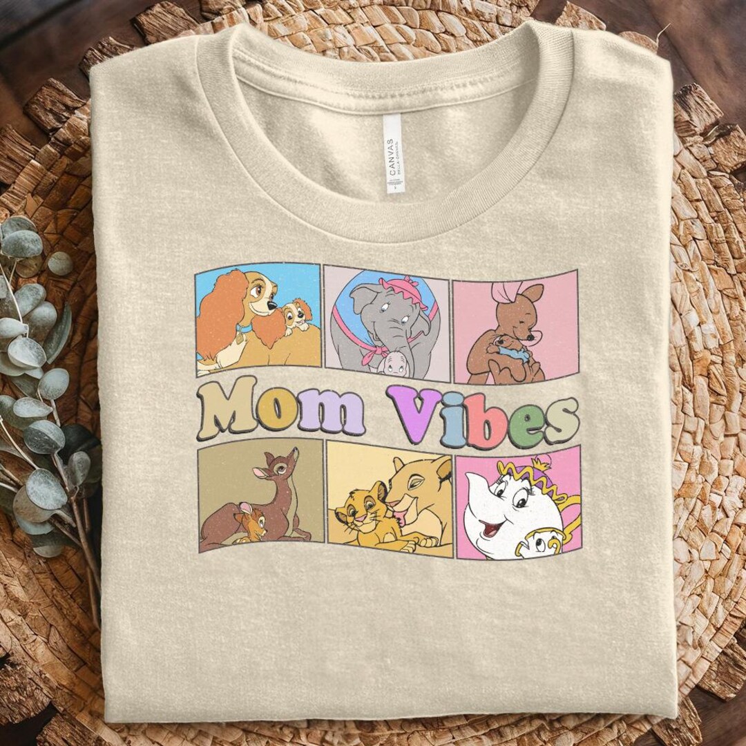 Retro Disney Character Mom Vibes Tee,duchess, Perdita, Mrs. Potts ...