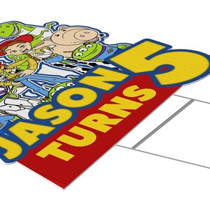 Toy Story Birthday Yard Sign Cut Out, Woody Buzz Lightyear Lawn Decor ...