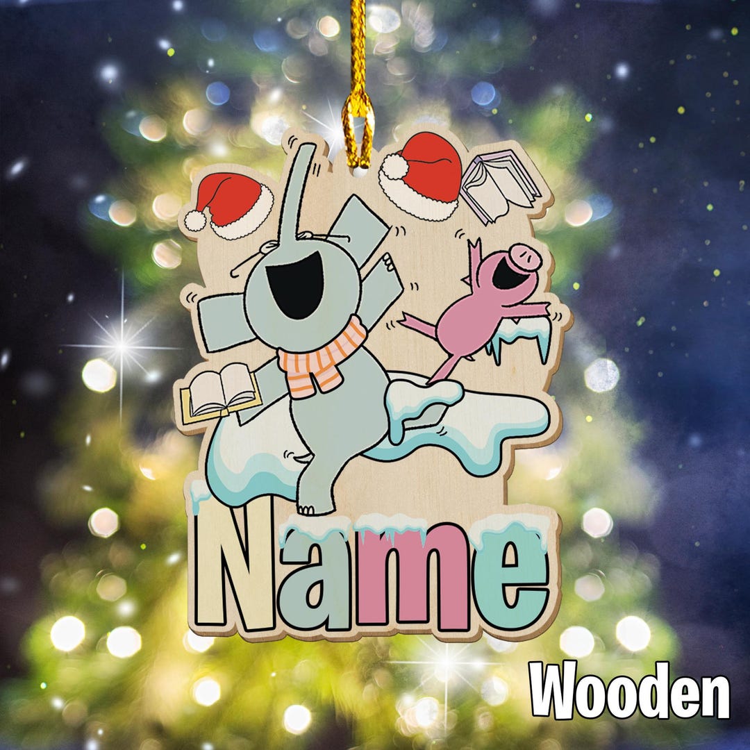 Personalized Elephant and Piggie Ornament, Book Characters Ornament ...