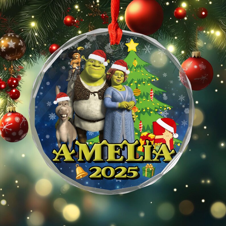 Custom Name Shrek Christmas Ornament, Shrek Movie Ceramic Acrylic ...