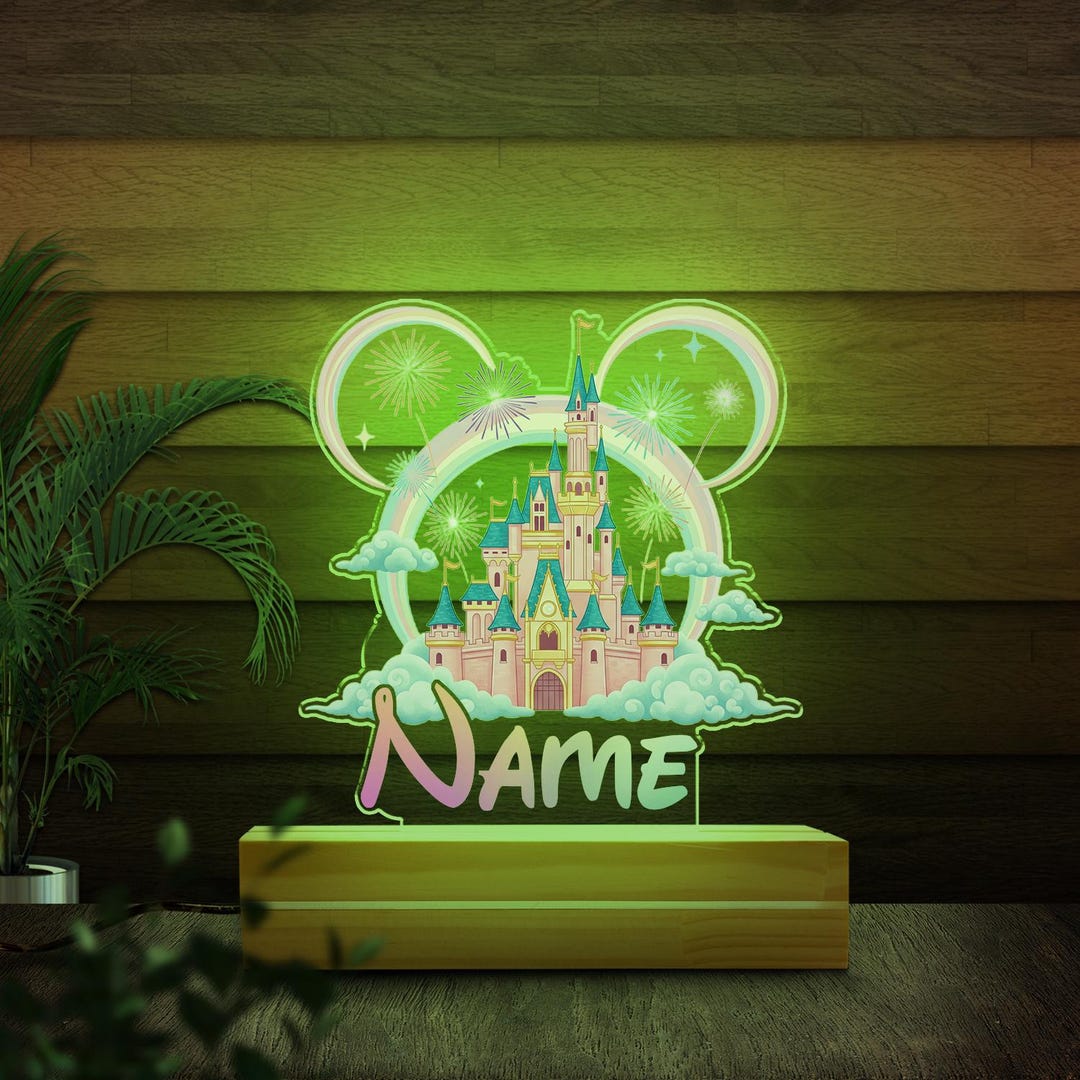 Disney Castle Night Light, Magical LED Lamp, Custom Name Light Gift ...