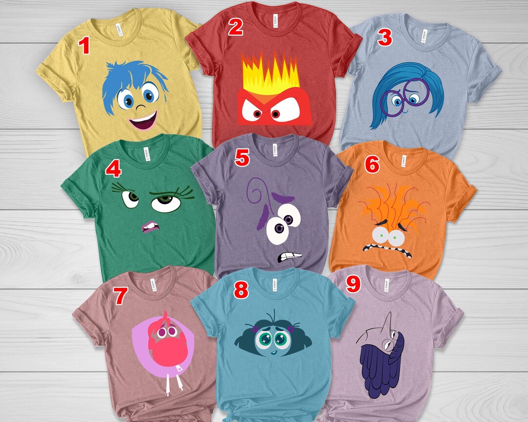 Disney Inside Out 2 Characters Big Face Halloween Costume Shirt, Inside ...