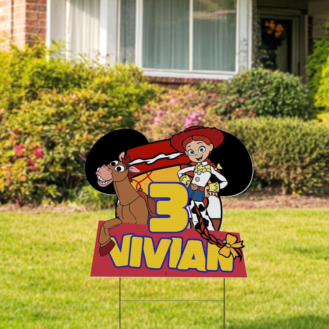 Toy Story Birthday Yard Sign Cut Out, Woody Buzz Lightyear Lawn Decor ...