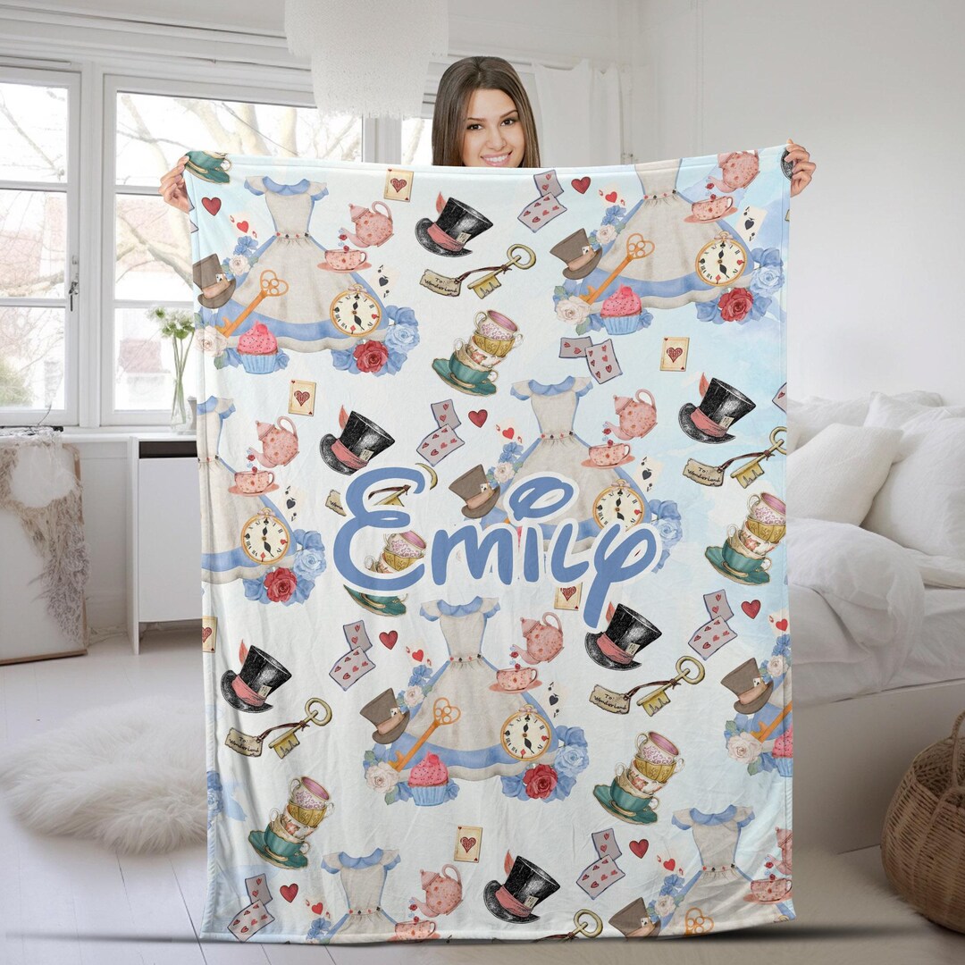 Custom Disney Alice in Wonderland Blanket, Disney Alice Cheshire Cat ...