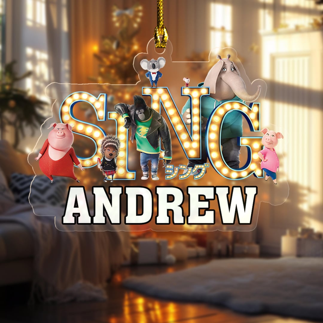 Sing Movie Christmas Ornament, Custom Sing Movie Ornament, Sing Pig ...