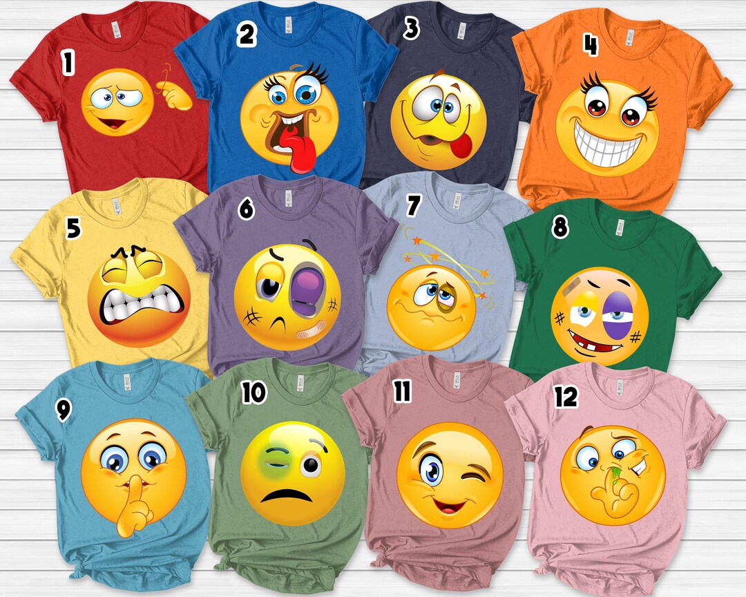 Custom Emoji Group Matching Shirt, Gift for Emoji Party, Family Trip ...