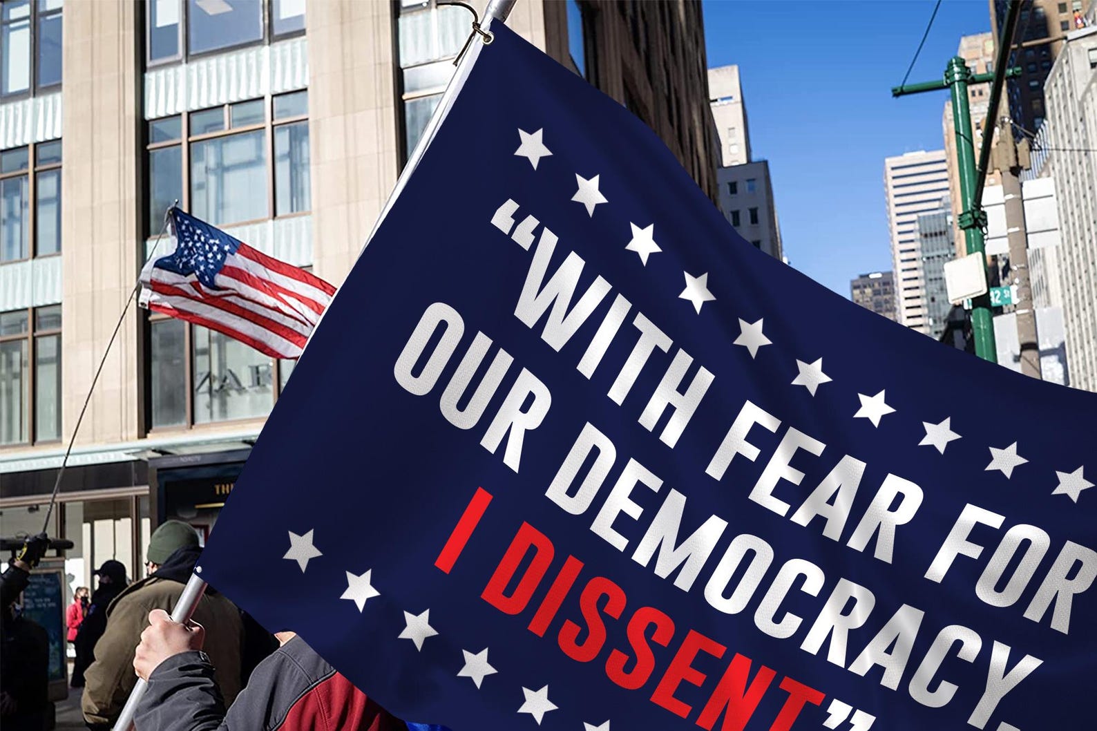 Democracy Flag, With Fear for Our Democracy I Dissent Flag,justice ...