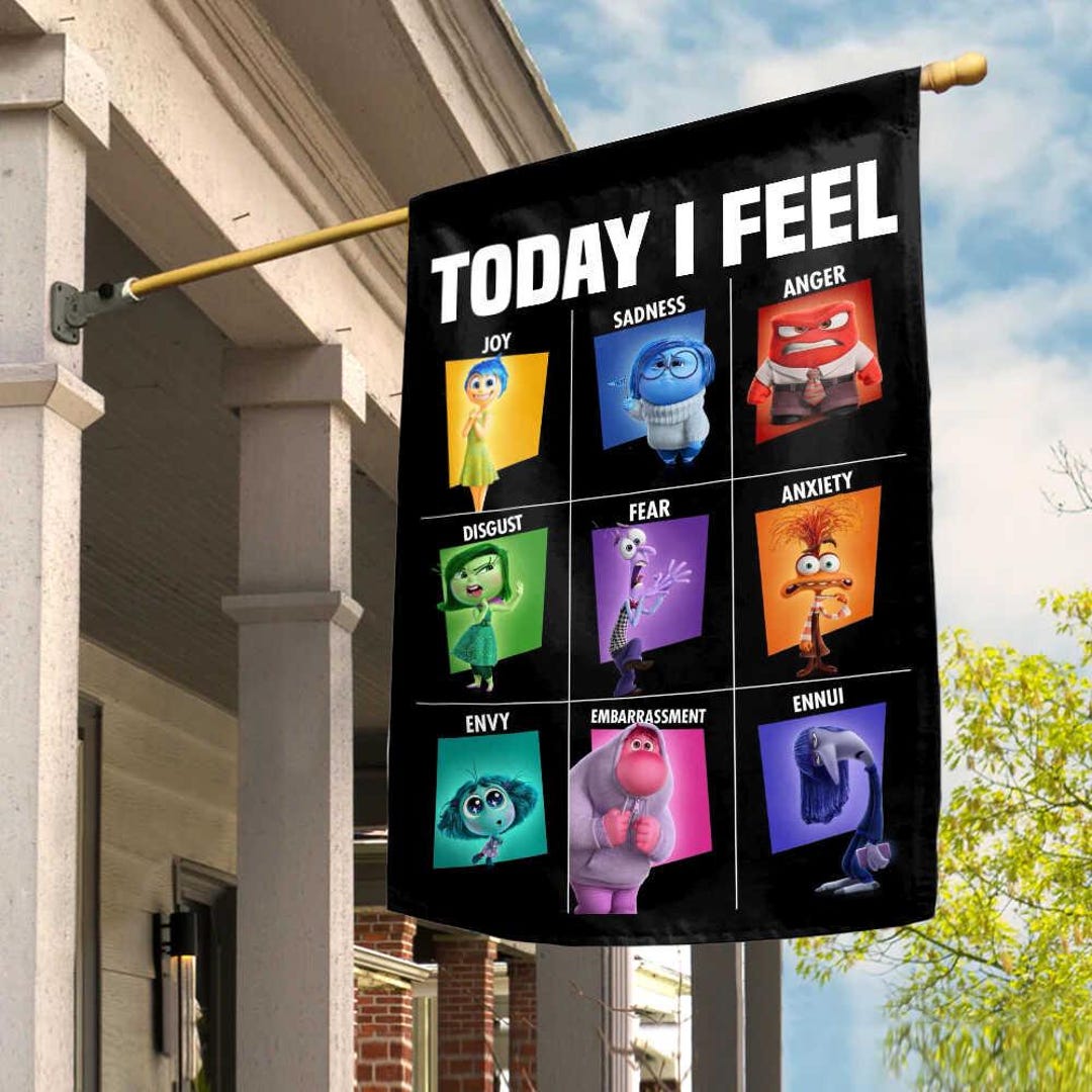 Inside Out 2 Flag, Today I Feel All the Feels Flag, Mental Health Flag ...