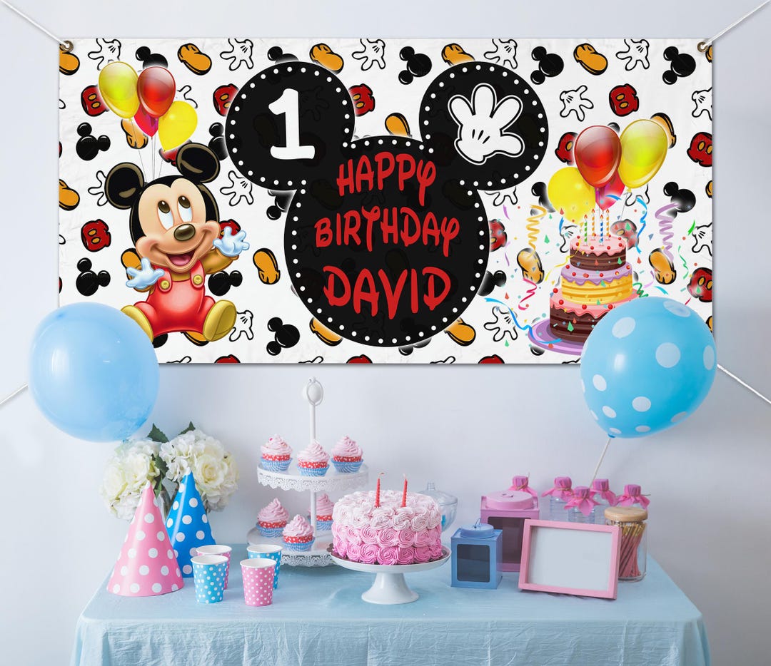 Personalized Mickey Mouse Birthday Boy Backdrop,mickey Mouse Birthday ...