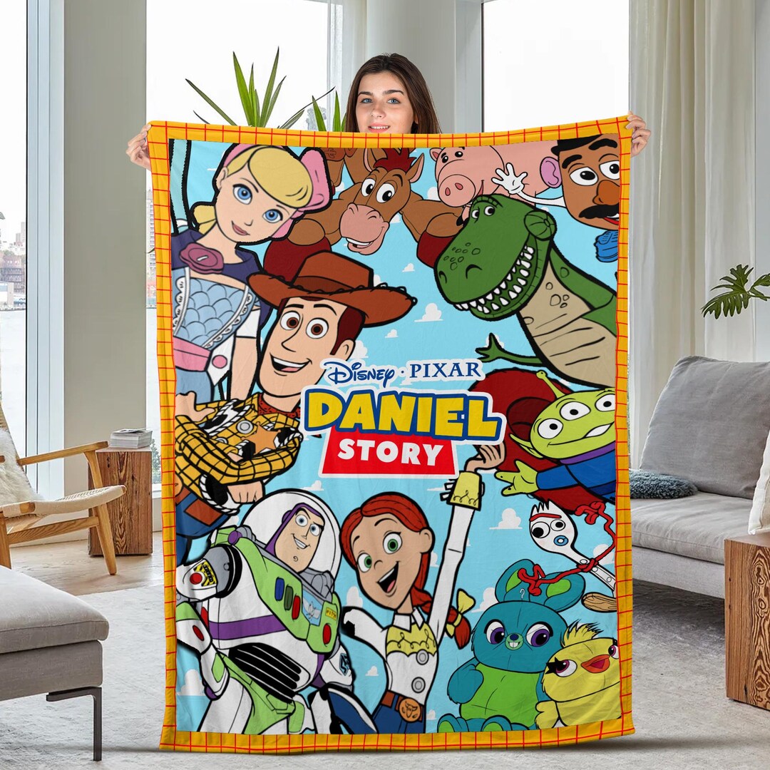 Personalized Disney Toy Story Blanket, Custom Name Disney Blanket ...