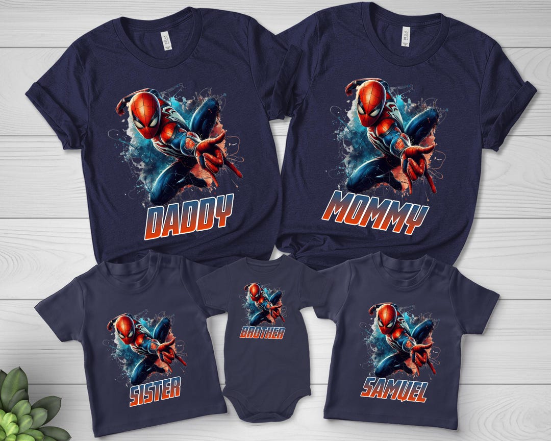 Spiderman Family Shirt,spiderman Matching Shirt,custom Family Spider ...