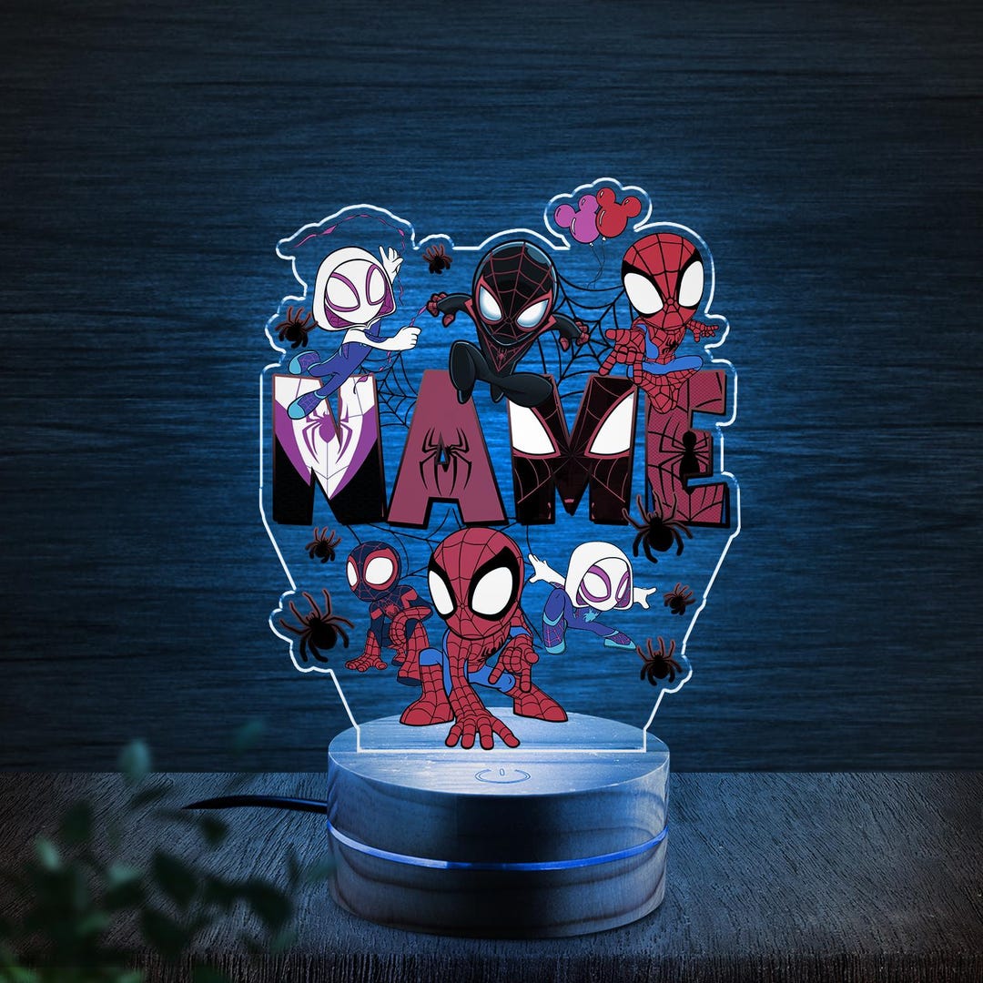Personalized Spidey and His Amazing Friends Night Light, Custom Name ...