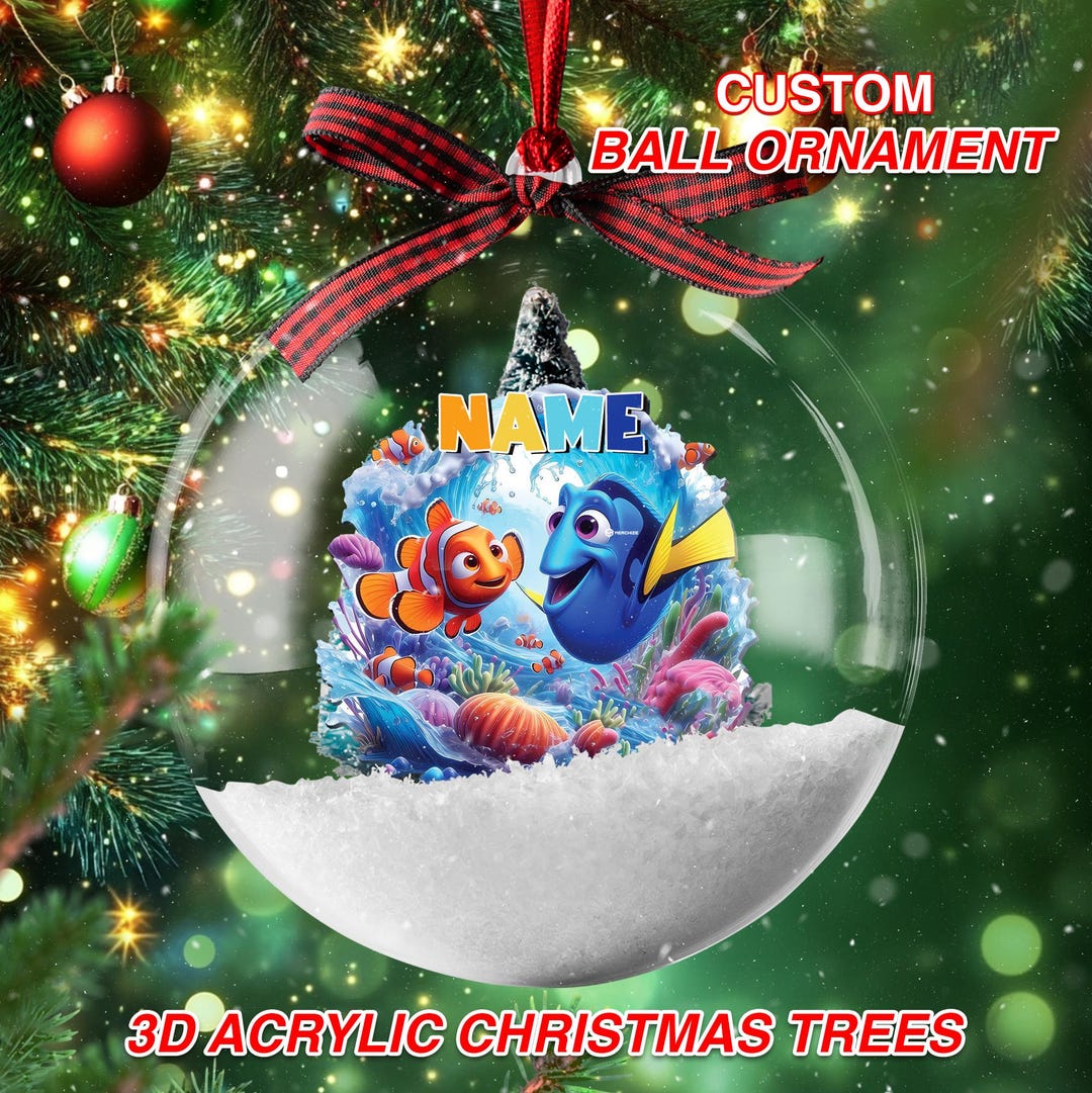 Personalized Finding Nemo Christmas 3D Ball Ornament, Dory Nemo Movie ...