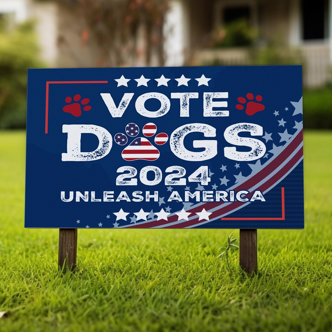 Vote Dogs 2024 Yard Sign, Funny Dogs Presidential Election 2024 Yard ...