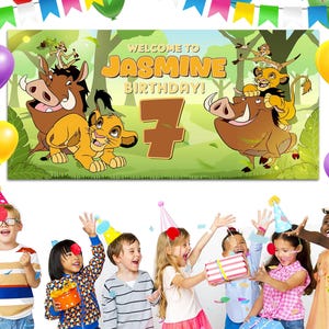 Custom Backdrop Lion King Birthday Decoration, Personalize Nala Simba ...