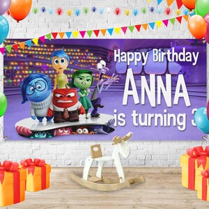 Personalized Inside Out Backdrop, Inside Out Birthday Banner, Inside ...