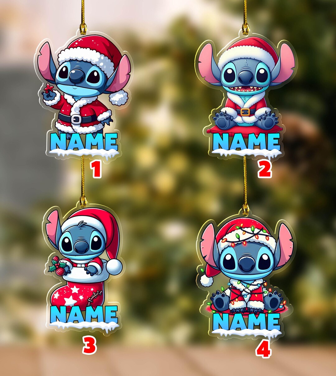 Personalized Cute Stitch Christmas Ornament, 2024 Christmas Stitch ...