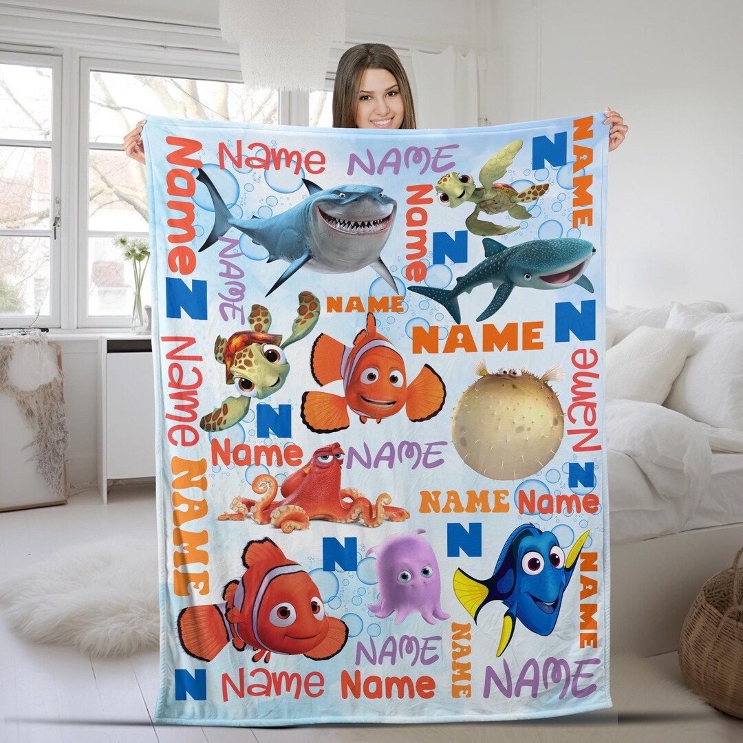 Personalized Watercolor Disney Finding Nemo Blanket, Custom Namefinding ...