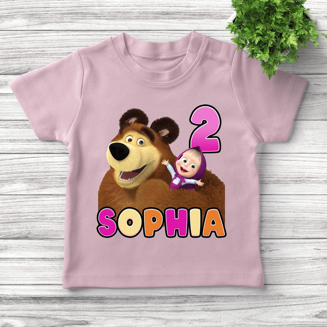 Masha and the Bear Theme Birthday Shirts,personalized Masha and the ...