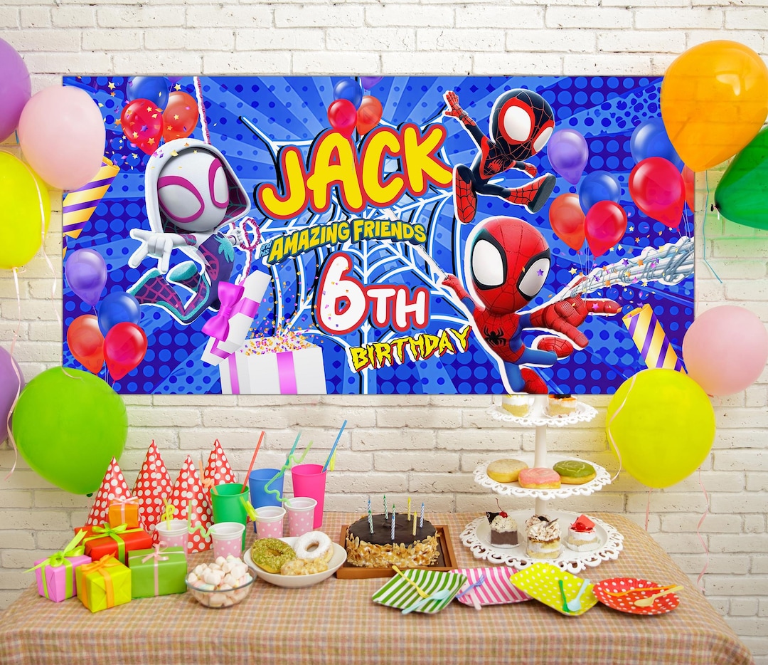 Spidey and His Amazing Friends Backdrop Design, Spiderman Banner ...