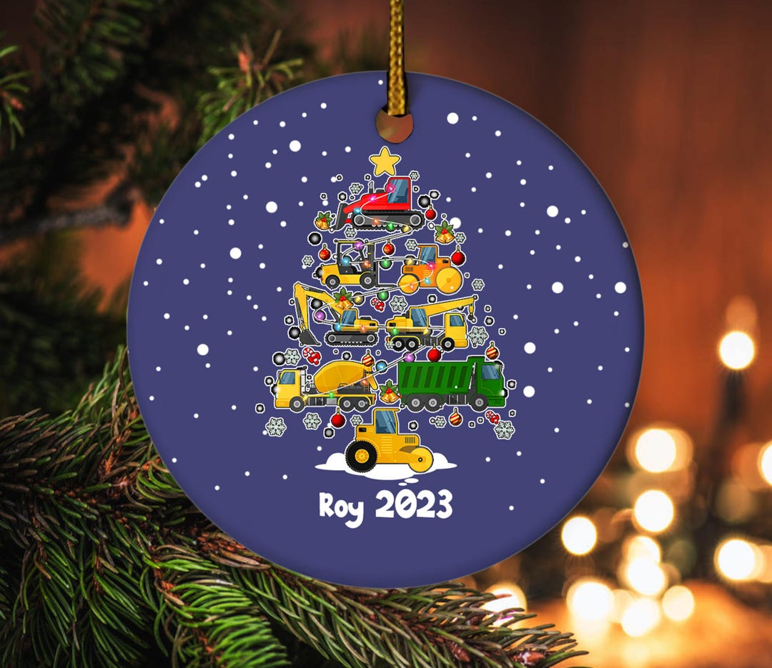 Excavators Christmas Ornament,dump Truck and Digger Christmas Ornament ...