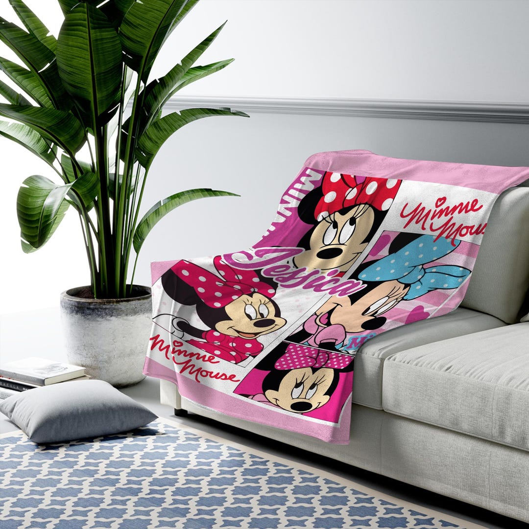 Personalized Minnie Mouse Blanket, Custom Disney Minnie Blanket, Disney ...