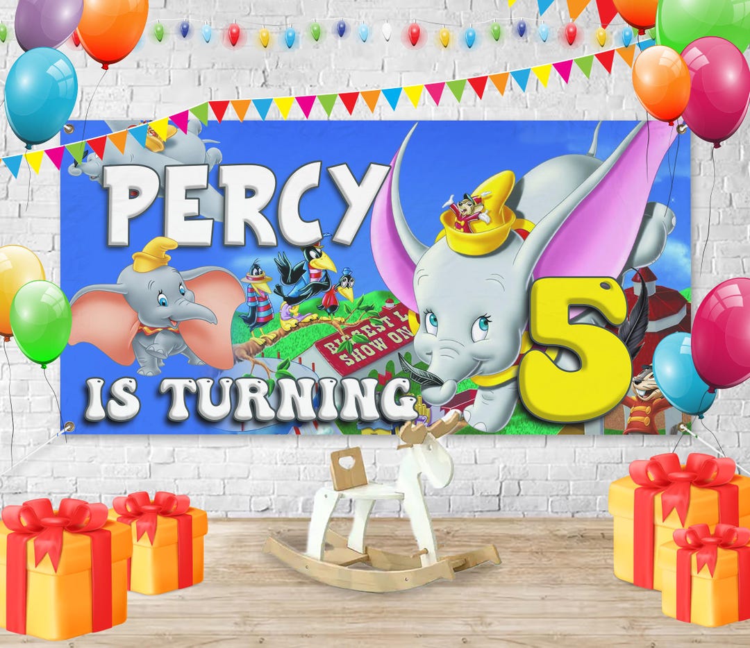 Dumbo Backdrop, Dumbo Backdrop Birthday, Dumbo Party, Dumbo Party ...