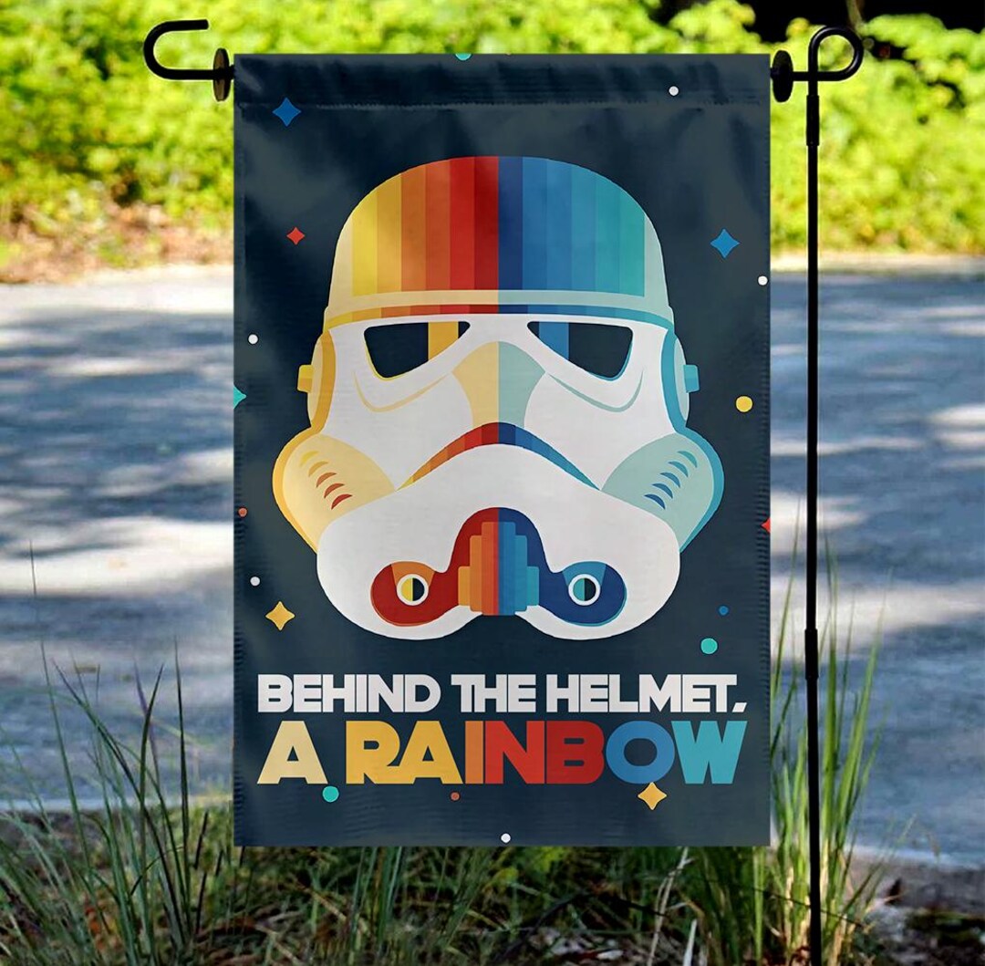 Behind the Helmet A Rainbow Garden Flag, Retro Star Wars LGBTQ Yard ...