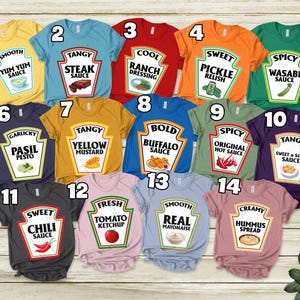 Group Condiments Shirts, Matching Condiment Halloween Costume Party ...