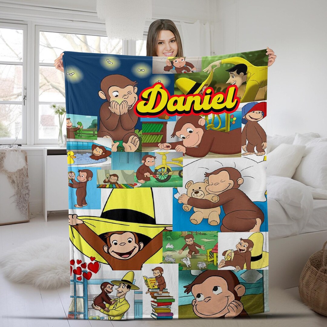 Personalized Curious George Blanket Curious George Fleece Blanket ...